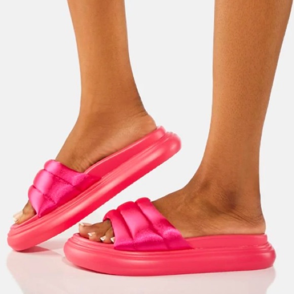Simmi London | Shoes | Simmi London Barbicore Hot Pink Satin Padded ...